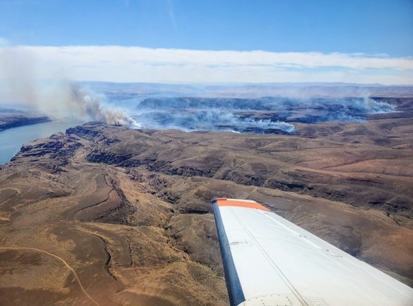 Incendio del Vantage Highway se mueve al drenaje Whiskey Dick | Yakima ...